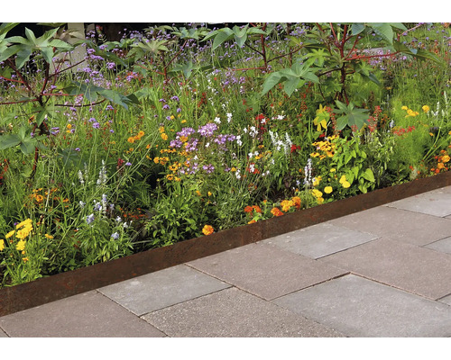 Délimitation de parterre bordure de gazon Corten 10 m x 20 cm - HORNBACH
